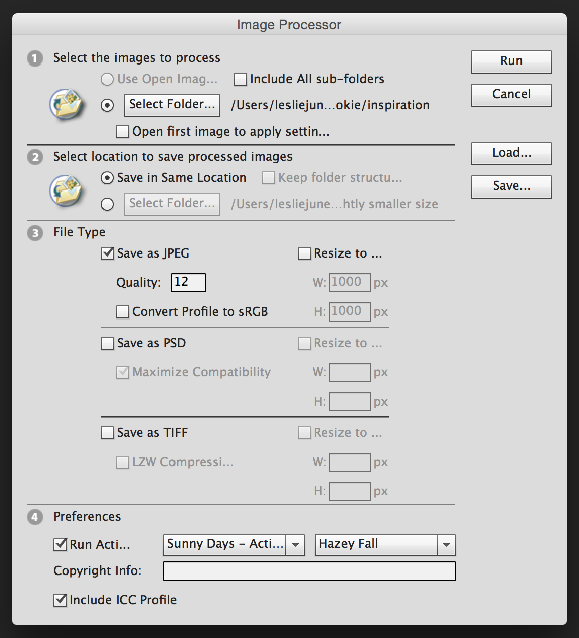 Batch Processing in Photoshop using Actions